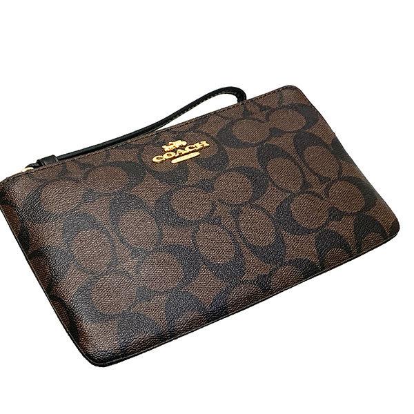 COACH（コーチ） 国内発送 ポーチ レディース 小物入れ シグネチャー ラージ コーナー ジップ リストレット 6648 IMAA8 ...