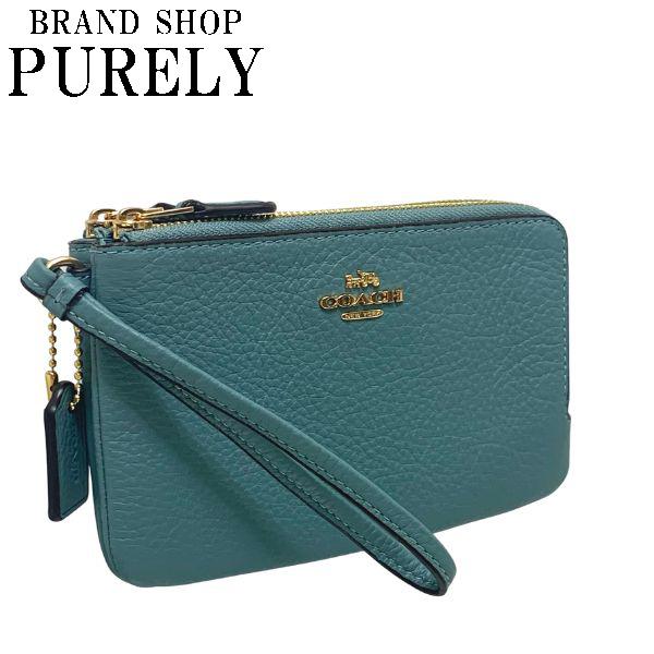 COACH（コーチ） 国内発送 ポーチ レディース 小物入れ ペブルド レザー ダブル コーナー ジップ リストレット 6649 IMMAR ...