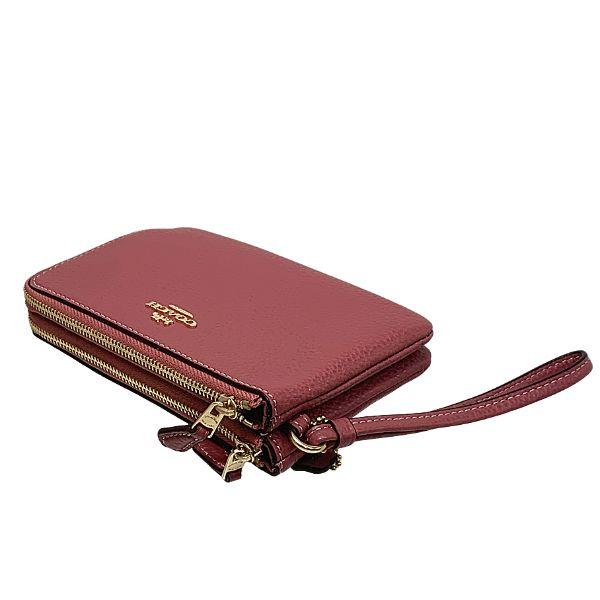 COACH（コーチ） 国内発送 ポーチ レディース 小物入れ ペブルド レザー ダブル コーナー ジップ リストレット 6649 IMROU ...