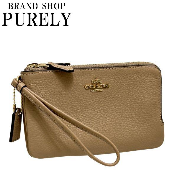 COACH（コーチ） 国内発送 ポーチ レディース 小物入れ ペブルド レザー ダブル コーナー ジップ リストレット 6649 IMTAU ...