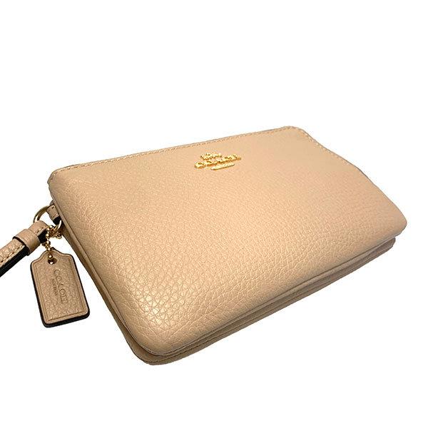 COACH（コーチ） 国内発送 ポーチ レディース 小物入れ ペブルド レザー ダブル コーナー ジップ リストレット 6649 IMTAU ...