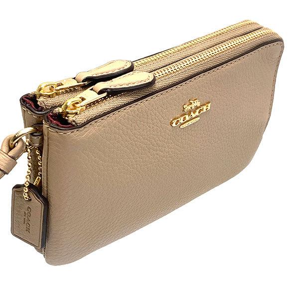 COACH（コーチ） 国内発送 ポーチ レディース 小物入れ ペブルド レザー ダブル コーナー ジップ リストレット 6649 IMTAU ...