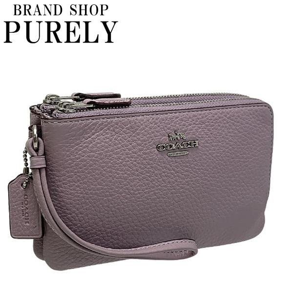 COACH（コーチ） 国内発送 ポーチ レディース 小物入れ ペブルド レザー ダブル コーナー ジップ リストレット 6649 SVSOT ...