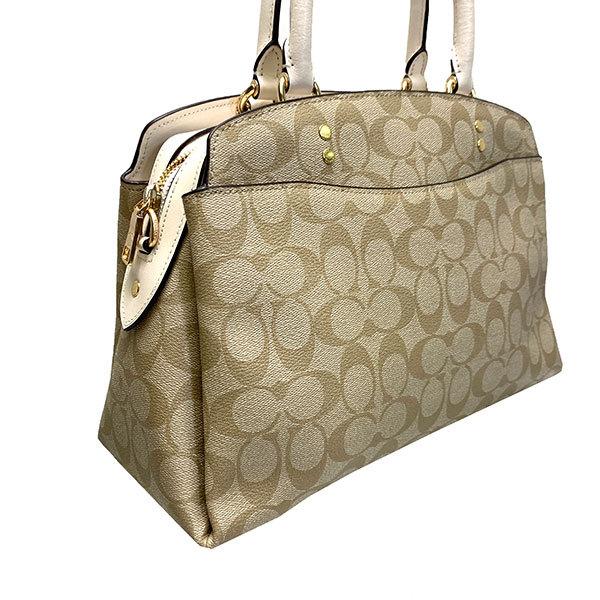 COACH コーチ バッグ レディース トートバッグ シグネチャー リリー キャリーオール 91495 IMDQC ライトカーキ×チョーク ...
