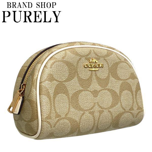 COACH 国内発送 コーチ ポーチ レディース 小物 シグネチャー ドーム コスメティック ケース CA825 IMDQC ライトカーキ× ...