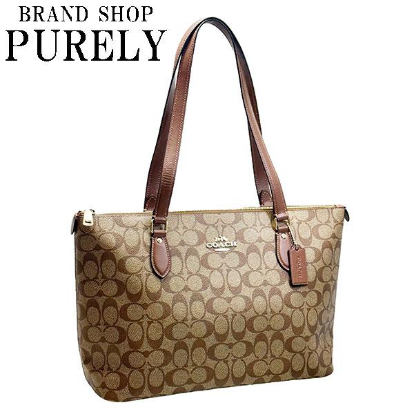 COACH（コーチ） 国内発送 バッグ レディース トートバッグ シグネチャー ギャラリー トート CH504 IME74 カーキ×サドル2 ...
