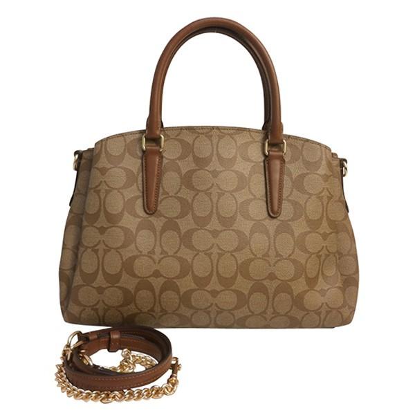 COACH コーチ バッグ レディース トートバッグ シグネチャー セージ キャリーオール F29683 IME74 カーキ×サドル 送料無料 ...