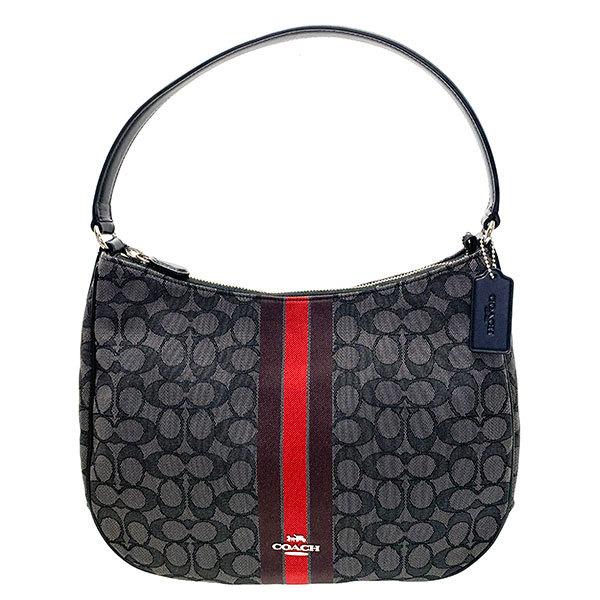 COACH（コーチ） 国内発送 バッグ レディース ショルダーバッグ シグネチャー ジャガード ストライプ ジップ ホーボー F39042 ...