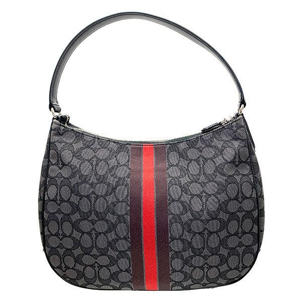 COACH（コーチ） 国内発送 バッグ レディース ショルダーバッグ シグネチャー ジャガード ストライプ ジップ ホーボー F39042 ...