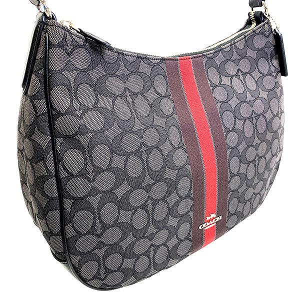 COACH（コーチ） 国内発送 バッグ レディース ショルダーバッグ シグネチャー ジャガード ストライプ ジップ ホーボー F39042 ...