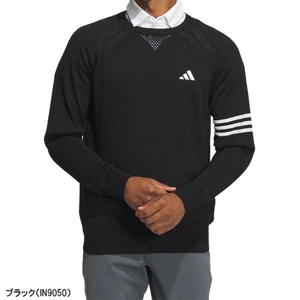 アディダス ゴルフ 長袖 クルーネック セーター スリーストライプス クルーセーター ニット メンズ IKK81 IN9049／IN9050 ...