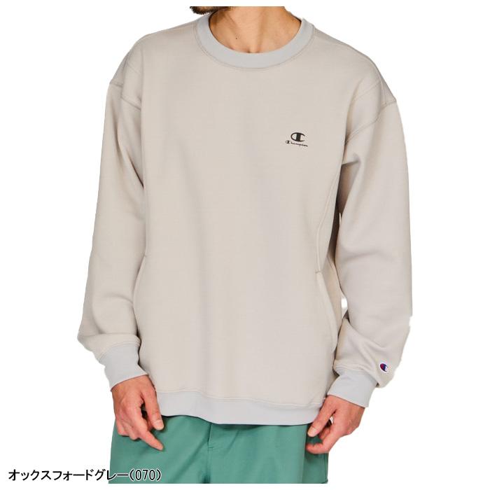 Champion チャンピオン 長袖 クルーネックスウェットシャツ テックウィーブ テリー 24FW メンズ C3-AS004 2024年秋冬モデル トップス 秋冬ウェア : ゴルフ プレスト ...