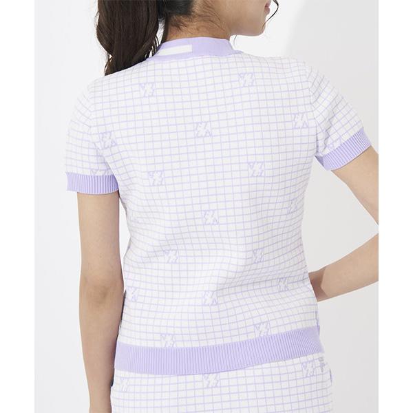 レディース フィラ ゴルフ 半袖 ニットモックネック チェックニットプルオーバー 753-642 セーター ゴルフウェア :fila ...