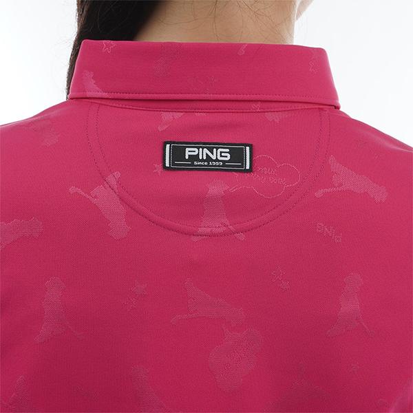 PING レディース ピン アパレル 長袖 ポロシャツ Mr.PING総柄ジャガード 622-2261800 トップス ゴルフウェア 2022年秋冬モデル APPAREL : ゴルフ プレスト ...