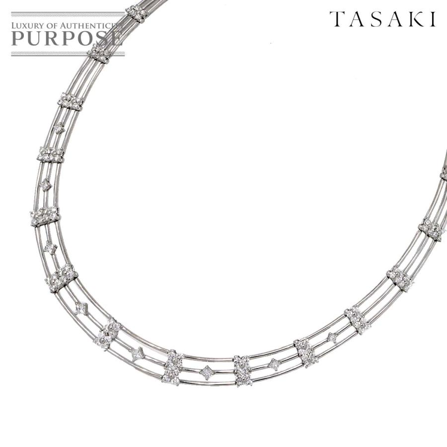 TASAKI タサキ ダイヤ 7.26ct ネックレス 41cm K18 WG ホワイトゴールド 750 田崎真珠 Diamond Necklace 90202008 : PURPOSE ...