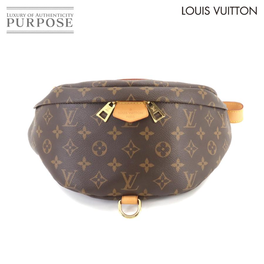 LOUIS VUITTON 新品同様 ルイ ヴィトン モノグラム バムバッグ ボディ バッグ ブラウン M43644 RFID ゴールド 金具 ...