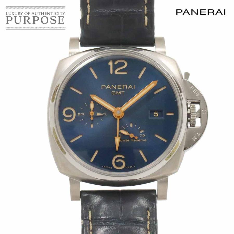 パネライ PANERAI ルミノール ドゥエ GMT 3Days パワーリザーブ PAM00964 メンズ 腕時計 ブルー オートマ 自動巻き ...