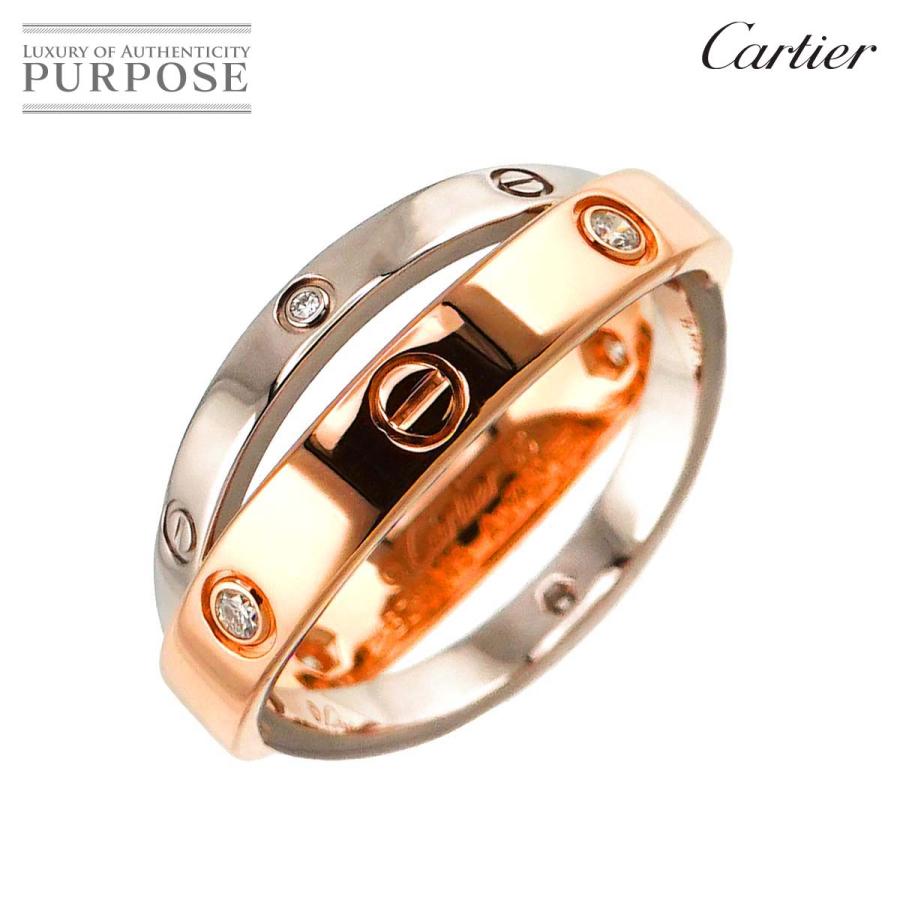 カルティエ Cartier ビーラブ #55 リング ダイヤ K18 WG PG ホワイト ピンクゴールド 750 指輪 Be LOVE Diamond Ring 90252239 : ...