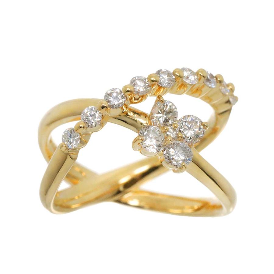 Ponte Vecchio ポンテヴェキオ 12号 リング ダイヤ 0.80ct K18 YG イエローゴールド 750 指輪 花 Diamond Ring 90252657 ...