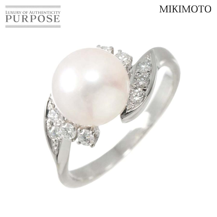 ミキモト MIKIMOTO 7.5号 リング アコヤ真珠 8.0mm ダイヤ Pt プラチナ パール 指輪 Akoya Pearl Ring 90254298 : 90254298 ...