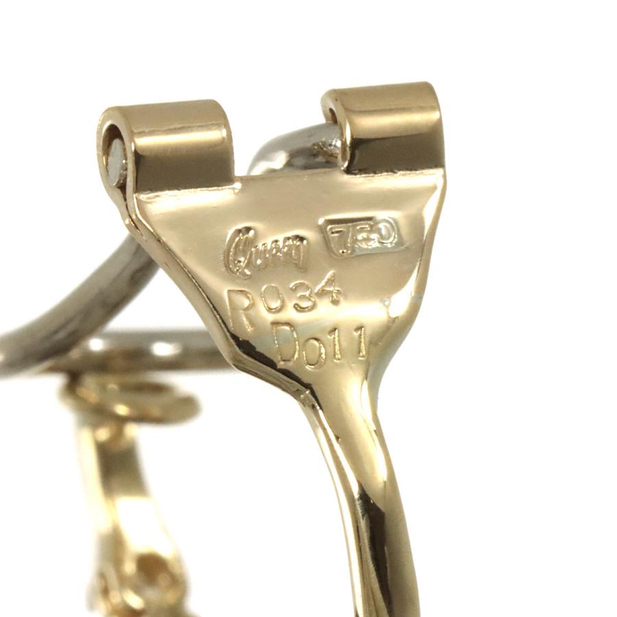 クィーン Queen ルビー 0.36ct/0.34ct ダイヤ 0.11ct/0.11ct イヤリング K18 YG イエローゴールド 750 Earrings Clip on ...