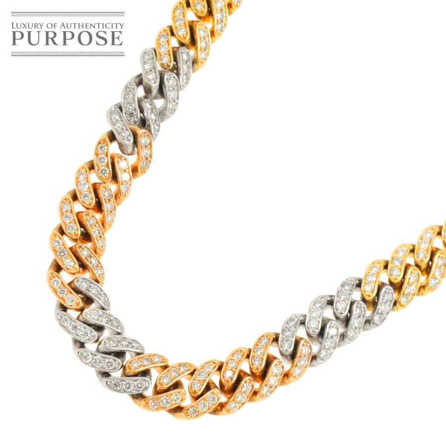 ダイヤ 10.50ct K18 YG WG PG ネックレス 51cm イエロー ホワイト ピンクゴールド 750 Diamond Necklace 90257242 : PURPOSE ...
