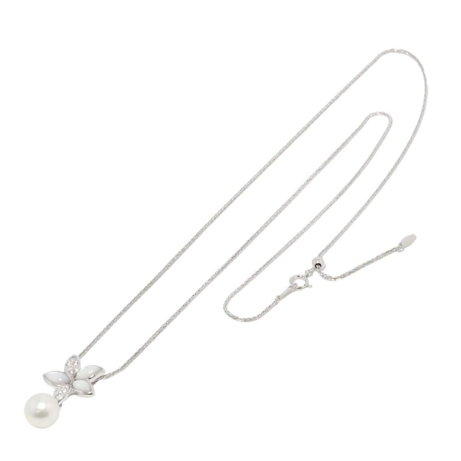 タサキ TASAKI 白蝶真珠 10.0mm ダイヤ 0.16ct シェル ネックレス 60cm K18 WG 750 パール 田崎真珠 Pearl Necklace 90257660 : ...