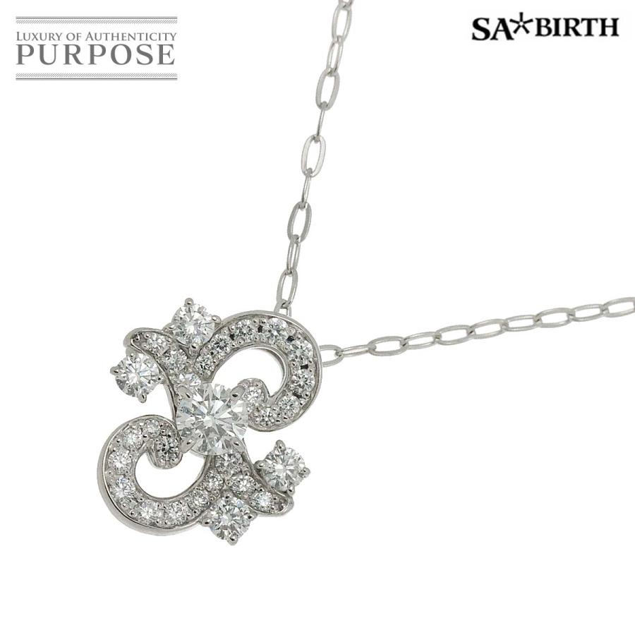 サバース SA BIRTH ナマクワ ダイヤ 0.23/0.38ct ネックレス 45cm K18 WG ホワイトゴールド 750 Diamond Necklace 90257825 : ...
