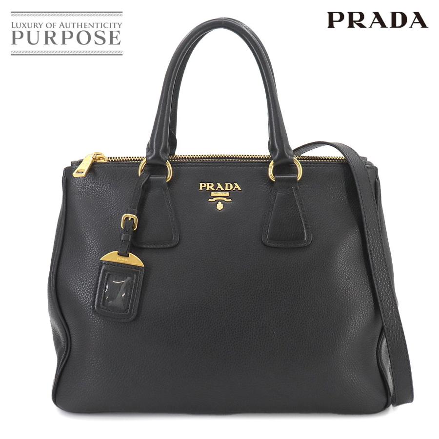 プラダ PRADA 2way ハンド ショルダー バッグ レザー ブラック BN2420 ゴールド 金具 Hand Shoulder Bag 90258428 : 90258428 ...
