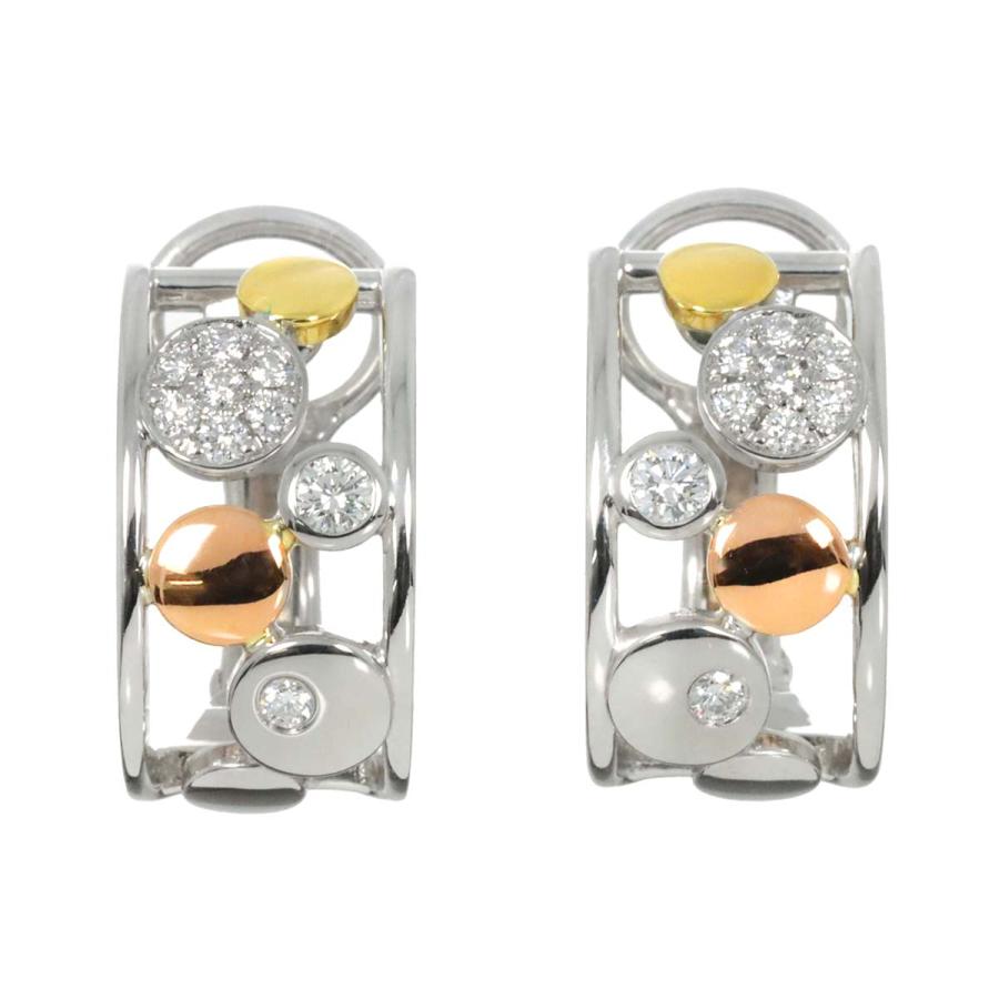 タサキ TASAKI ダイヤ 0.12ct/0.12ct イヤリング K18 WG YG PG スリーゴールド 750 田崎真珠 Earrings Clip on 90259783 : ...