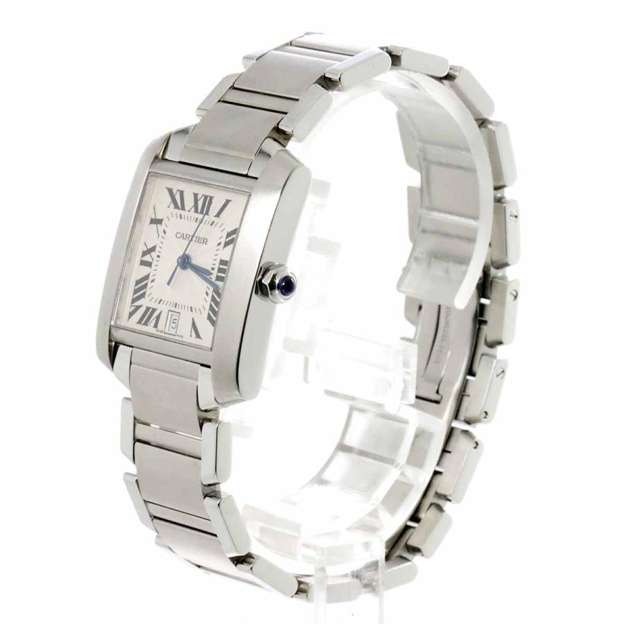 Cartier カルティエ タンクフランセーズLM W51002Q3 メンズ 腕時計 シルバー 自動巻き ウォッチ Tank ...