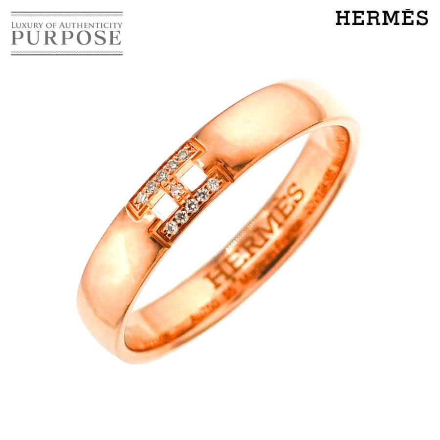 エルメス HERMES ヘラクレス #55 リング ダイヤ K18 PG ピンクゴール 750 指輪 Hercules Diamond Ring 90263269 : 90263269 ...