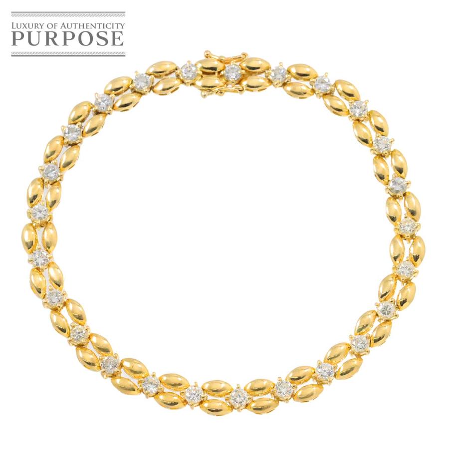 ダイヤ 2.50ct K18 YG ブレスレット 18.5cm イエローゴールド 750 Diamond Bracelet 90263291 : 90263291 : PURPOSEパーパス ...