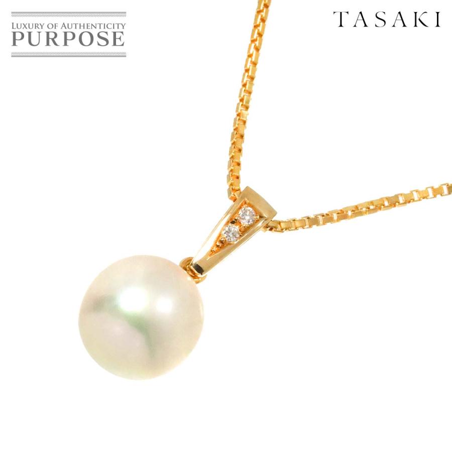 タサキ TASAKI アコヤ真珠 9.3mm ダイヤ 0.02ct ネックレス 40cm K18 YG 750 パール 田崎真珠 Akoya Pearl Necklace 90263987 : ...