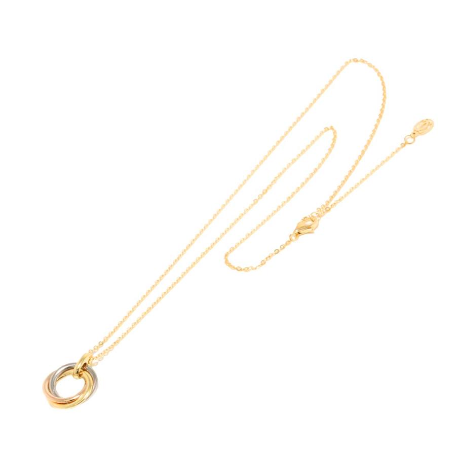 Cartier カルティエ トリニティ ネックレス スモール SM 45cm K18 YG WG PG 750 スリーゴールド 3連 Necklace【証明書】 90264704 ...