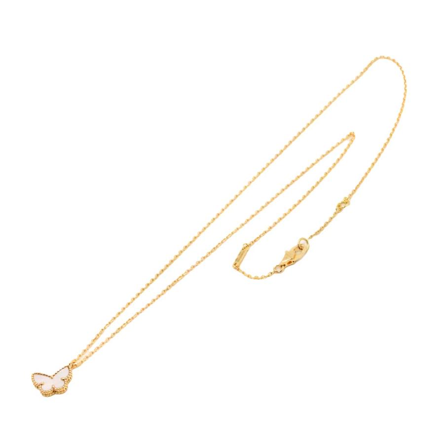 ヴァンクリーフ & アーペル VCA スウィート アルハンブラ パピヨン ネックレス 40cm シェル K18 YG 750 Papillon【証明書】 90264710 : 90264710 ...