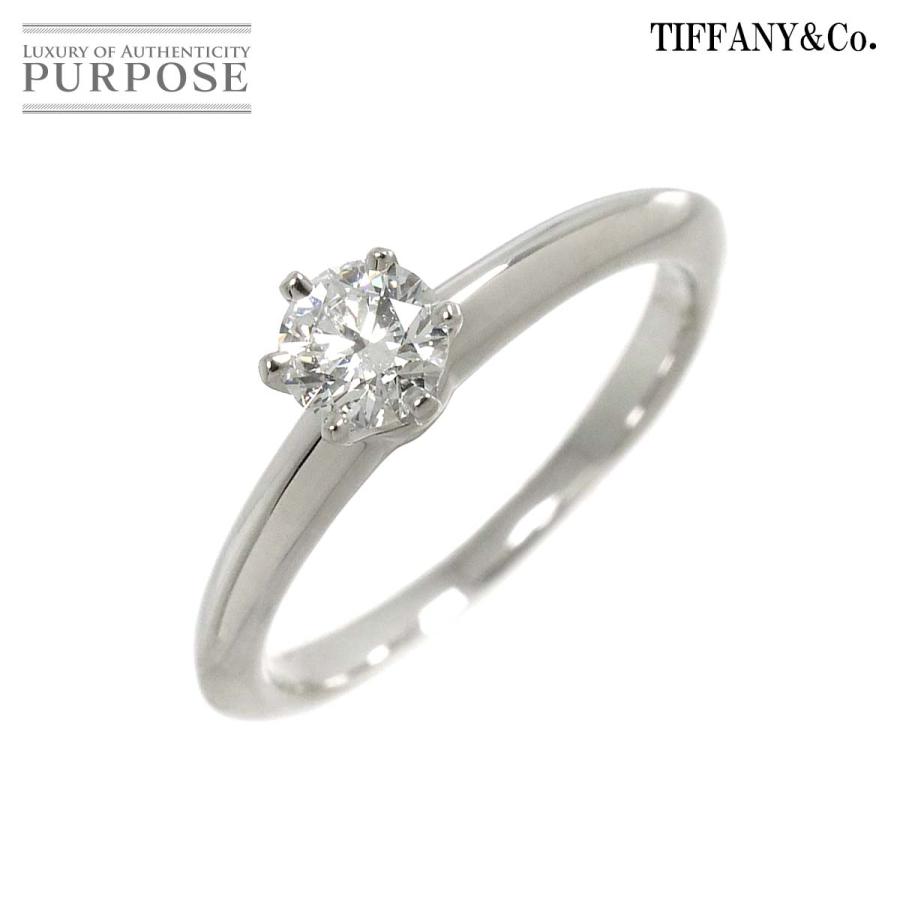 TIFFANY&Co. ティファニー TIFFANY&CO. ソリティア ダイヤ 0.40ct H/VS1/3EX 10.5号 リング Pt 指輪 Diamond Ring【鑑定書 ...