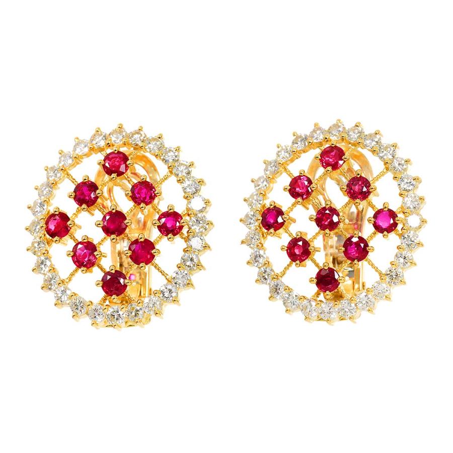 TASAKI タサキ ルビー ダイヤ 1.33ct/1.33ct ピアス K18 YG イエローゴールド 750 Earrings Pierced 90267601 : PURPOSEパーパス ...