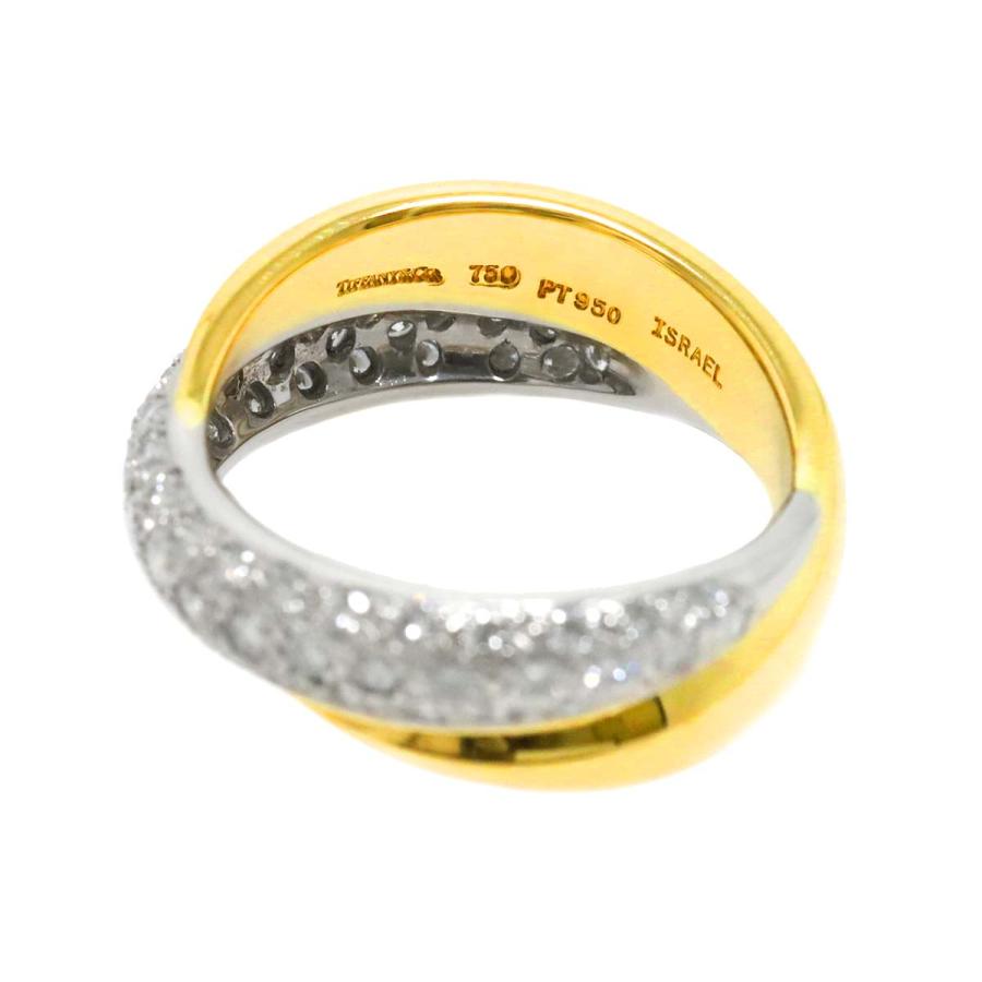 TIFFANY&Co. ティファニー ドッツ ツイスト 11.5号 リング パヴェダイヤ K18 YG 750 Pt プラチナ 指輪 Dots Diamond Ring 90267682 ...