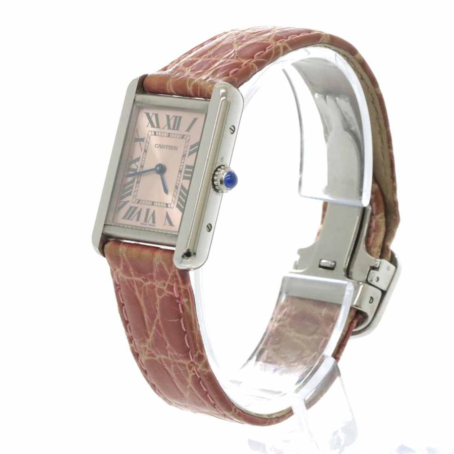 Cartier カルティエ タンクソロSM W5200000 レディース 腕時計 ピンク クォーツ ウォッチ Tank solo ...
