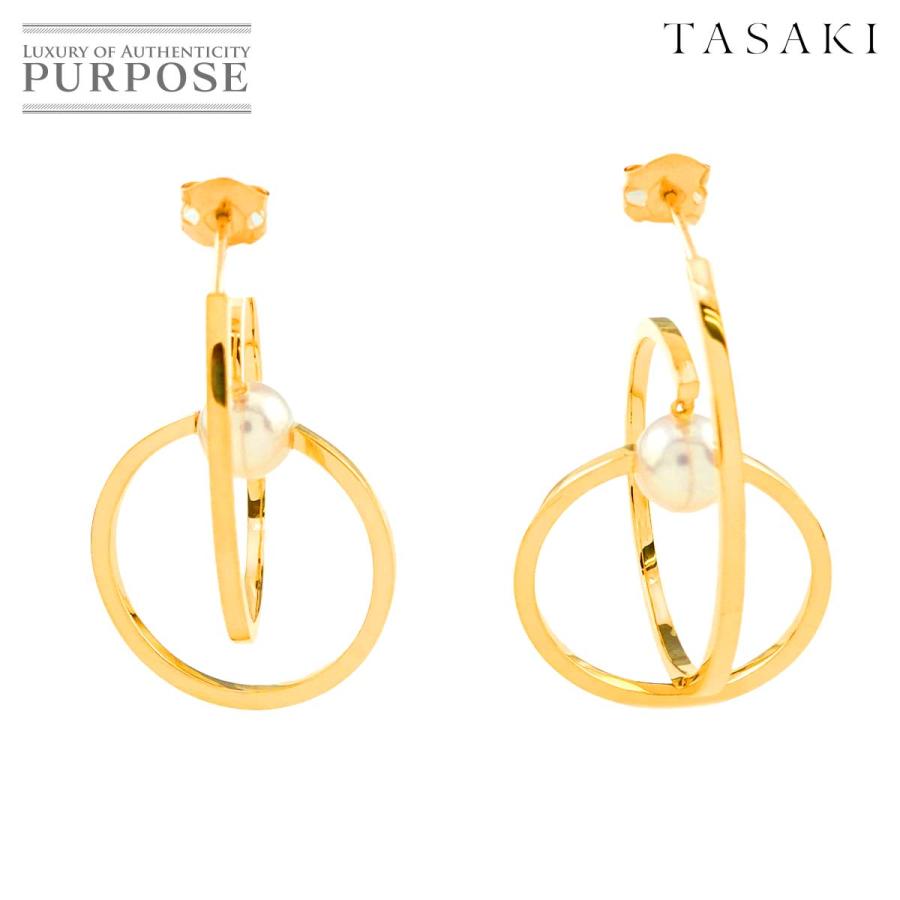 TASAKI タサキ キネティック アコヤ真珠 7.5mm ピアス K18 YG 750 パール 田崎真珠 Akoya Pearl Earrings Pierced 90268051 ...