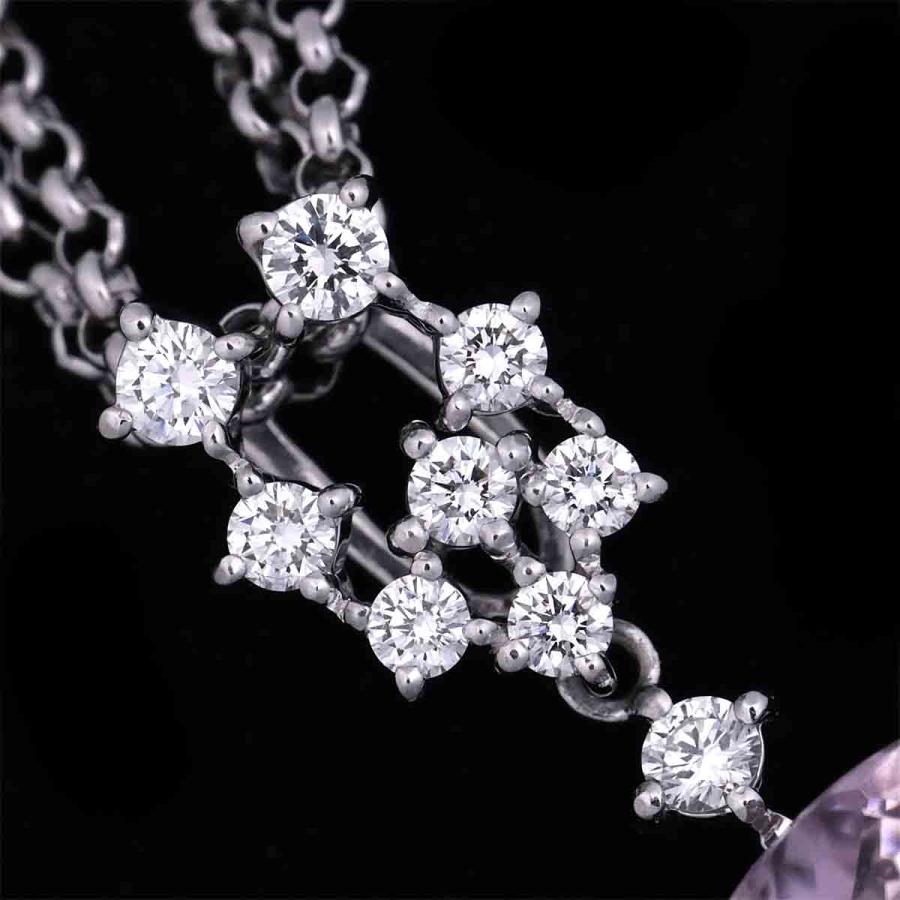 TASAKI タサキ クンツァイト 24.06ct ダイヤ 0.30ct ネックレス 50cm K18 WG 750 田崎真珠 Necklace【ソーティング付き】 90268445 ...