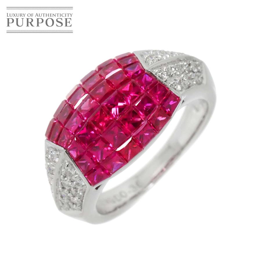 リング 12.5号 ルビー 4.85ct ダイヤ 0.36ct K18 WG ホワイトゴールド 750 指輪 Ruby Ring 90270566 : PURPOSEパーパス・ヤフー店 ...
