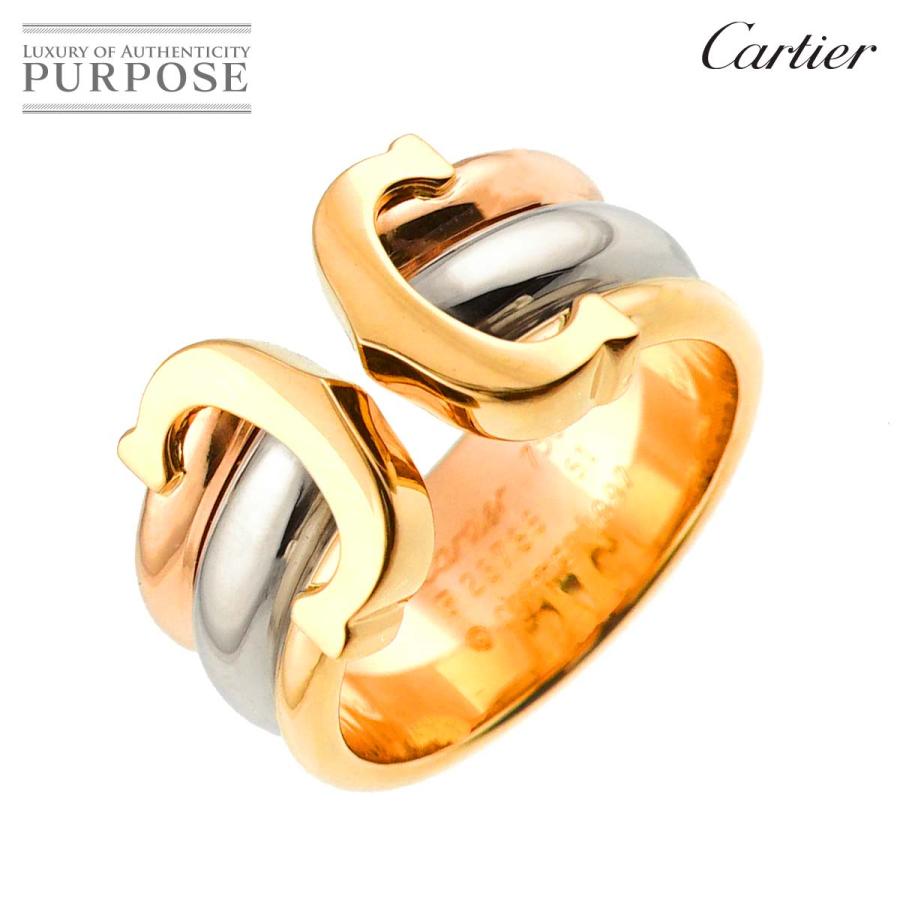 Cartier カルティエ C2 #51 リング ラージ LM K18 YG WG PG スリーカラー スリーゴールド 750 指輪 2C ...