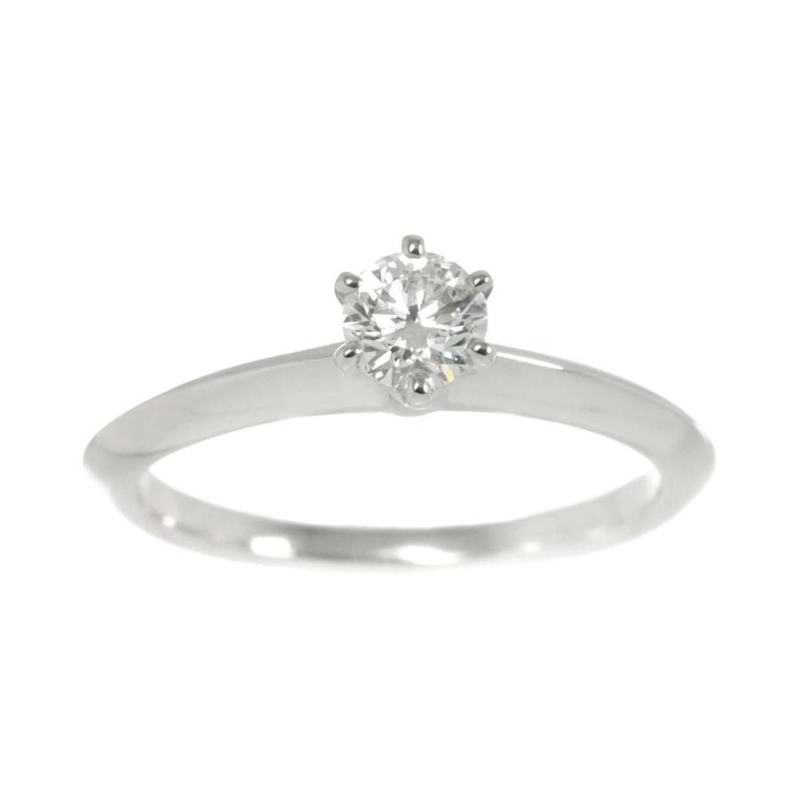TIFFANY&Co. ティファニー TIFFANY&CO. ソリティア ダイヤ 0.34ct H/VS1/3EX 11.5号 リング Pt プラチナ 指輪【鑑定書付き】 Diamond ...