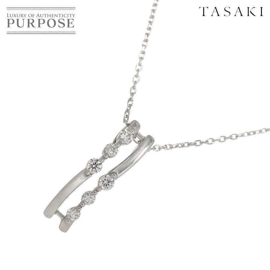 TASAKI タサキ ダイヤ 0.15ct ネックレス 40cm K18 WG ホワイトゴールド 750 田崎真珠 Diamond Necklace 90272201 : PURPOSE ...