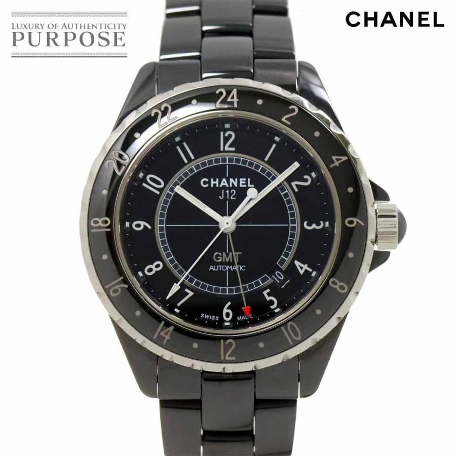 CHANEL シャネル J12 GMT 41mm H2012 メンズ 腕時計 デイト ブラック セラミック オートマ 自動巻き ウォッチ ...
