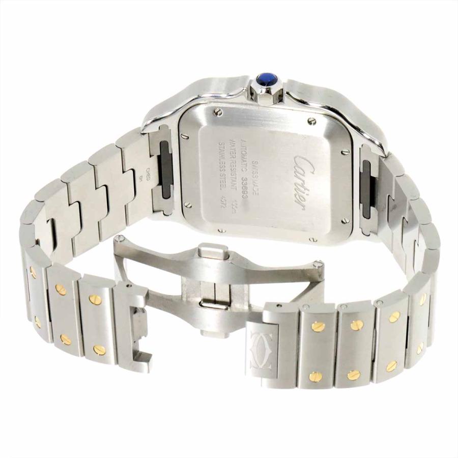 Cartier カルティエ サントスドゥカルティエLM コンビ W2SA0030 メンズ 腕時計 デイト グレー K18YG 自動巻き ...