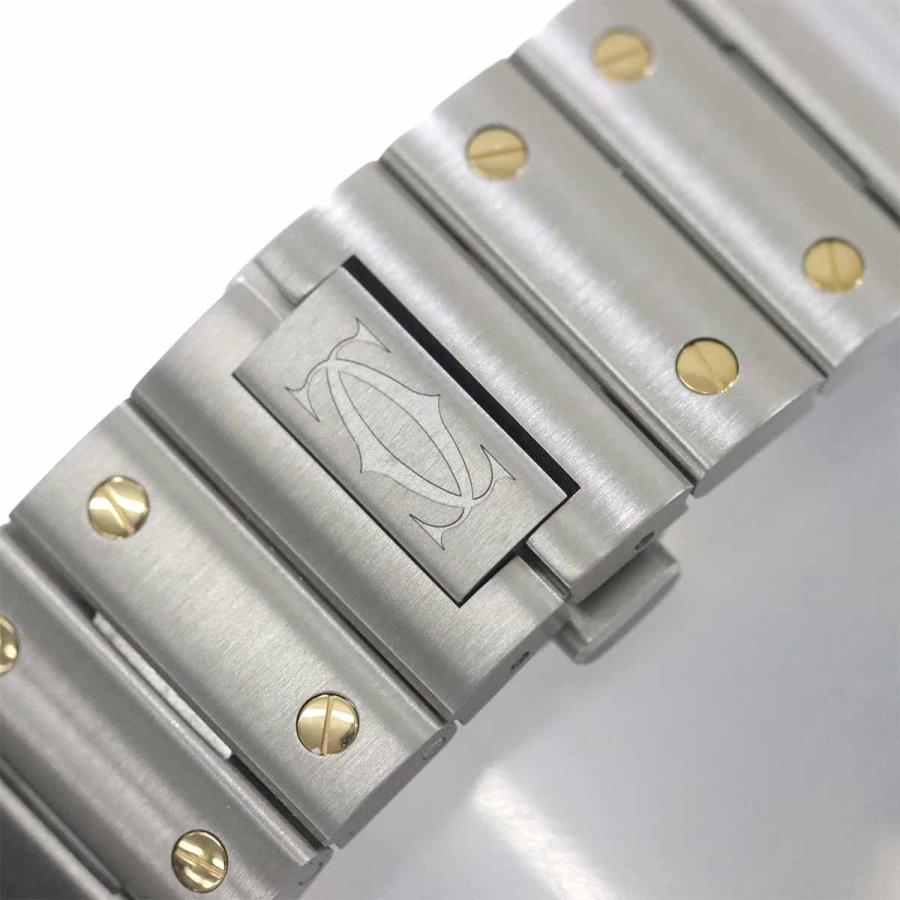 Cartier カルティエ サントスドゥカルティエLM コンビ W2SA0030 メンズ 腕時計 デイト グレー K18YG 自動巻き ...