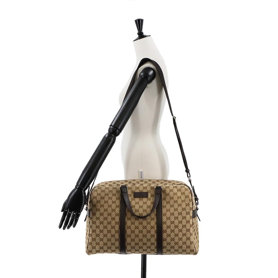 GUCCI 新品同様 グッチ 2way ボストン ショルダー バッグ GGキャンバス レザー ベージュ ブラウン 449167 Boston Bag 90273316 : PURPOSE ...